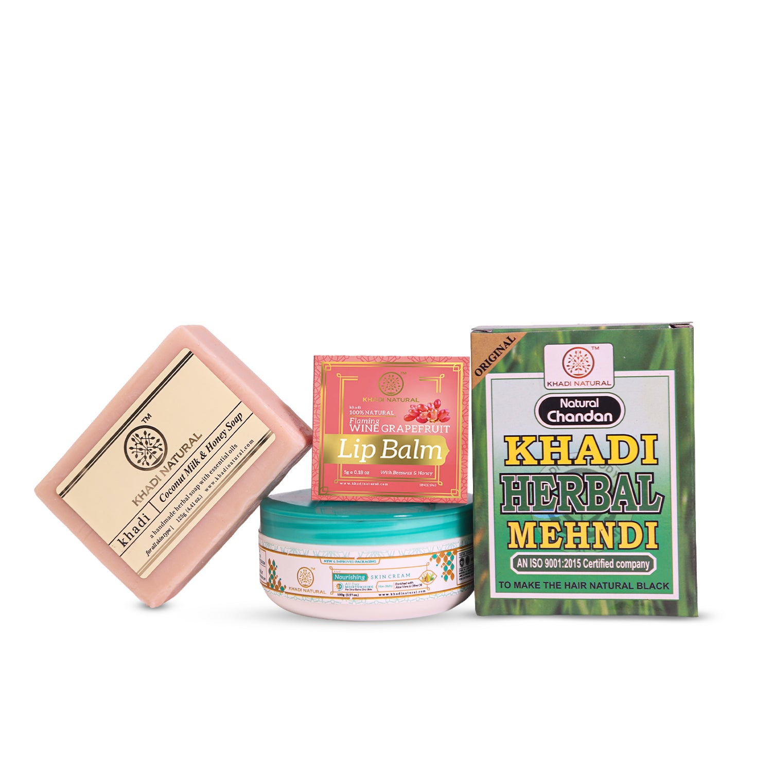 Khadi Natural Complete Care Combo | Soap, Mehndi, Cream & Lip Balm